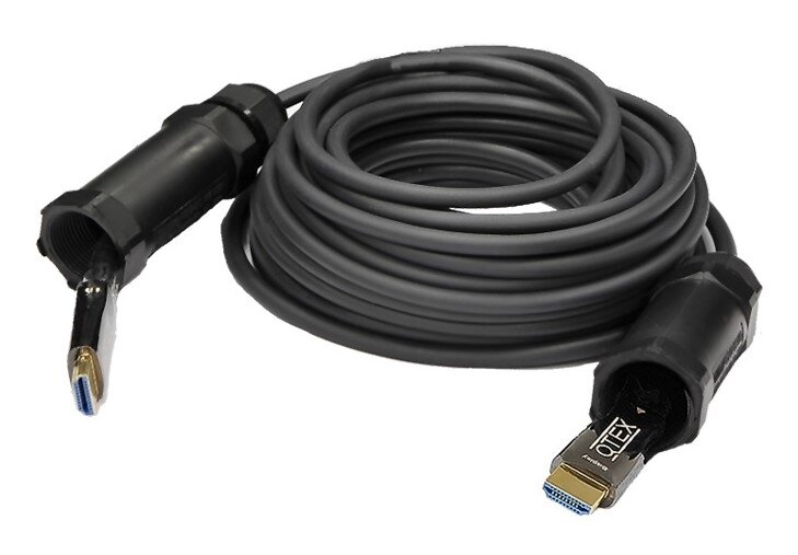 Qtex HFOC-100A-50- Активный гибридный армированный кабель HDMI 2.0, 4K/60 (вилка-вилка), 50 м