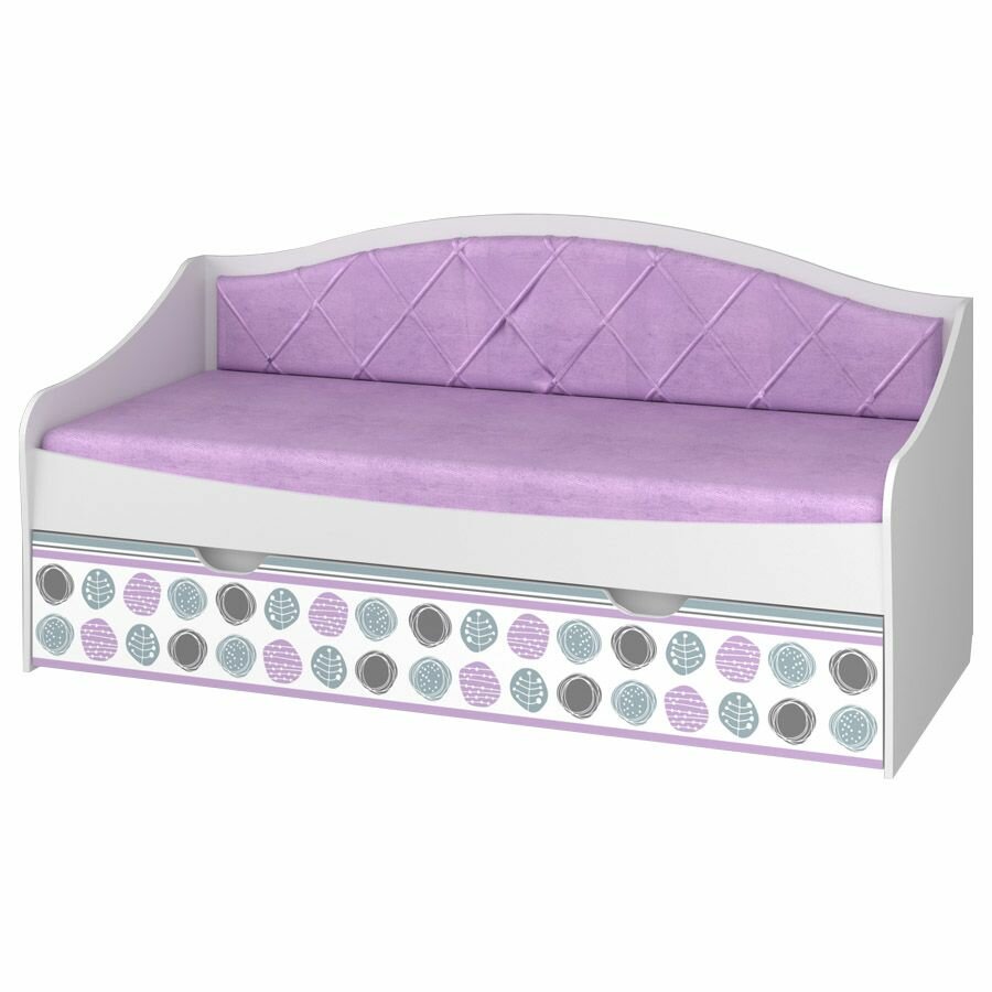 Кровать -800 Серия "Рокси" (ЛДСП белый/ирис) (Премиум) (Премиум)