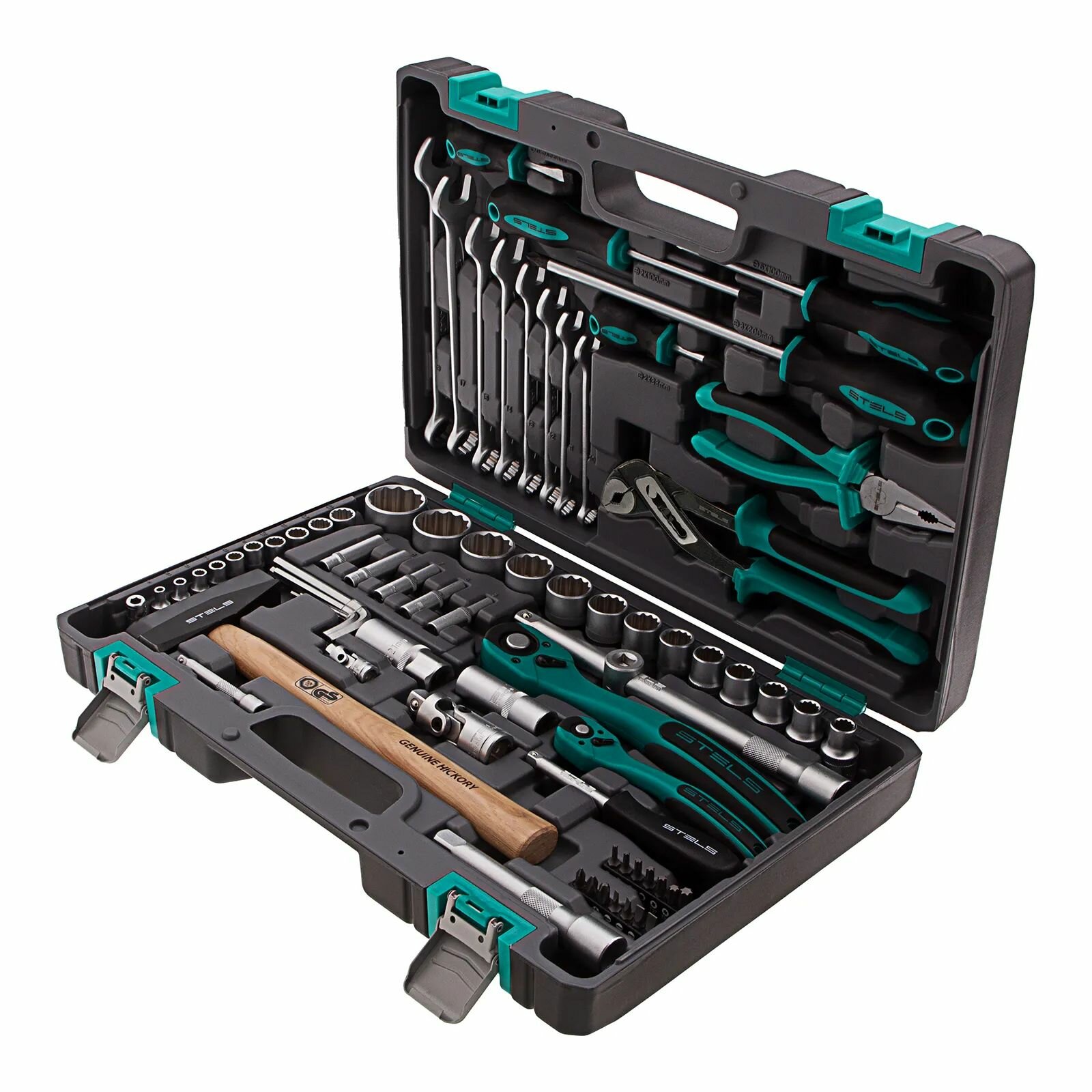 Набор инструментов STELS 1/2", 1/4", CrV, 12 гранные головки, пластиковый кейс, 76 предметов 14116