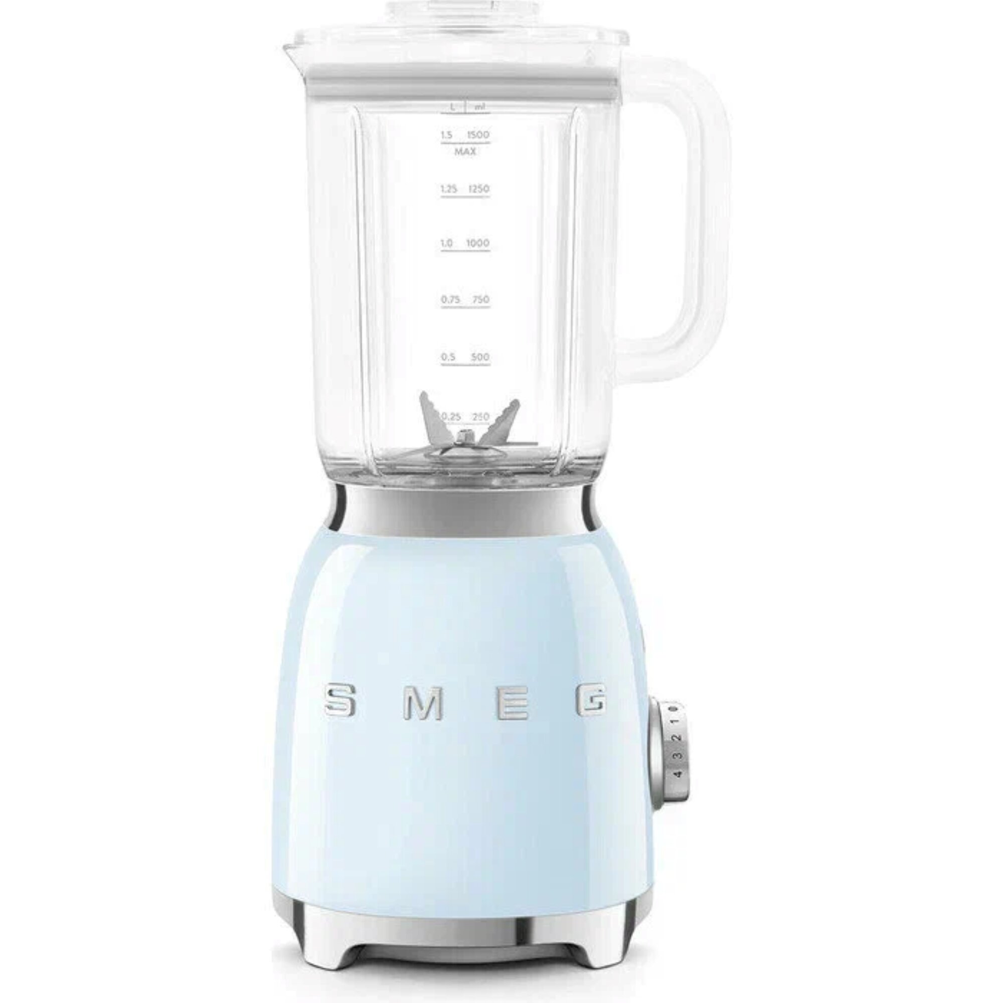 Соковыжималка итальянского бренда SMEG, синяя, мощность 800 Вт, объем 1,5 л, вес 3,2 кг