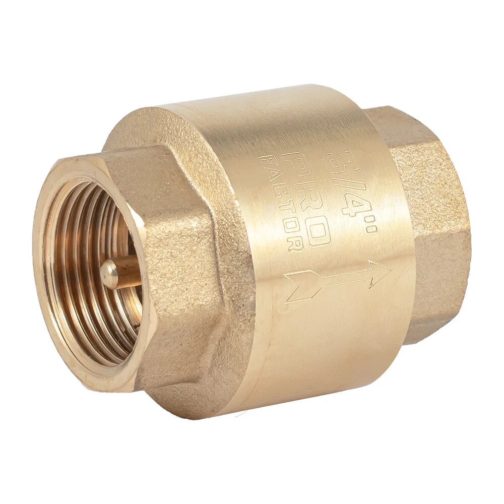 Обратный клапан PROFACTOR с латунным штоком, в/в" PF CV 241 3/4", для установки в системах водоснабжения