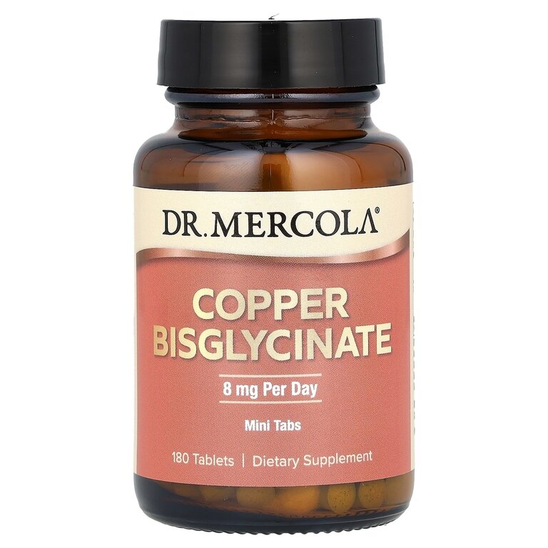 Dr. Mercola Copper Bisglycinate (бисглицинат меди) 180 таблеток, срок годности 02/2026