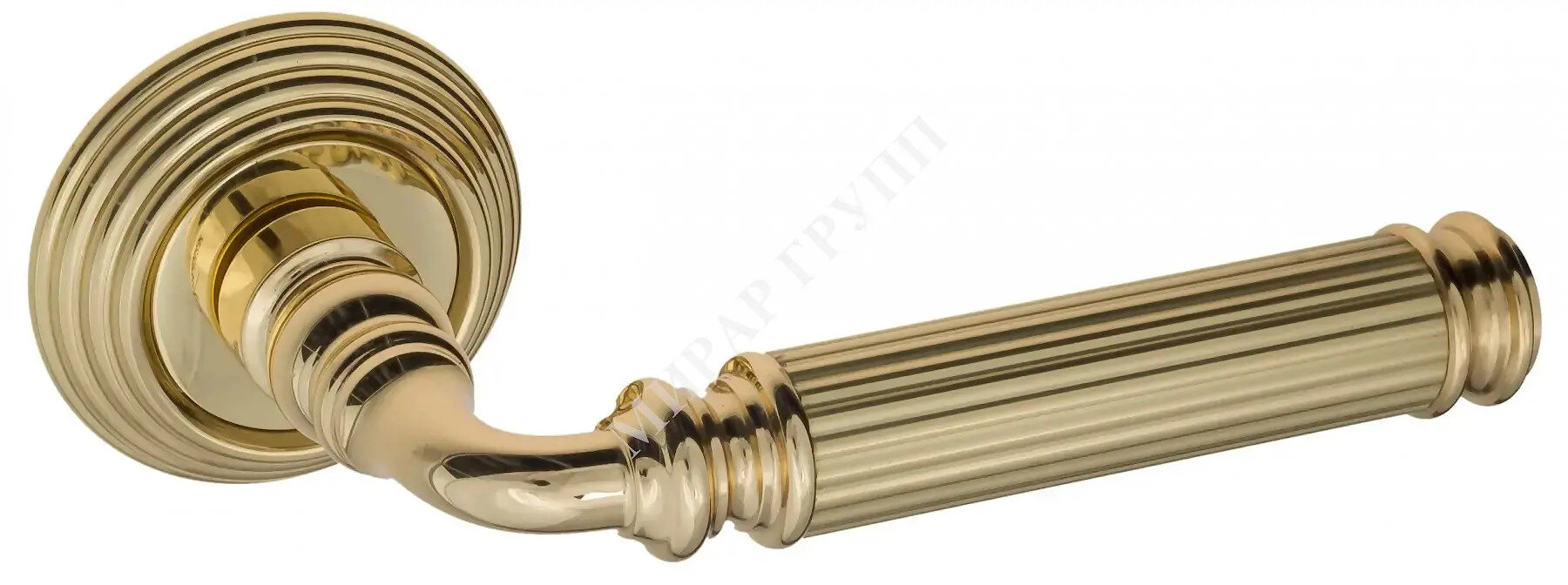 Дверная ручка на круглом основании Fratelli Cattini "ENCIA" D8 на круглой розетке полированная латунь