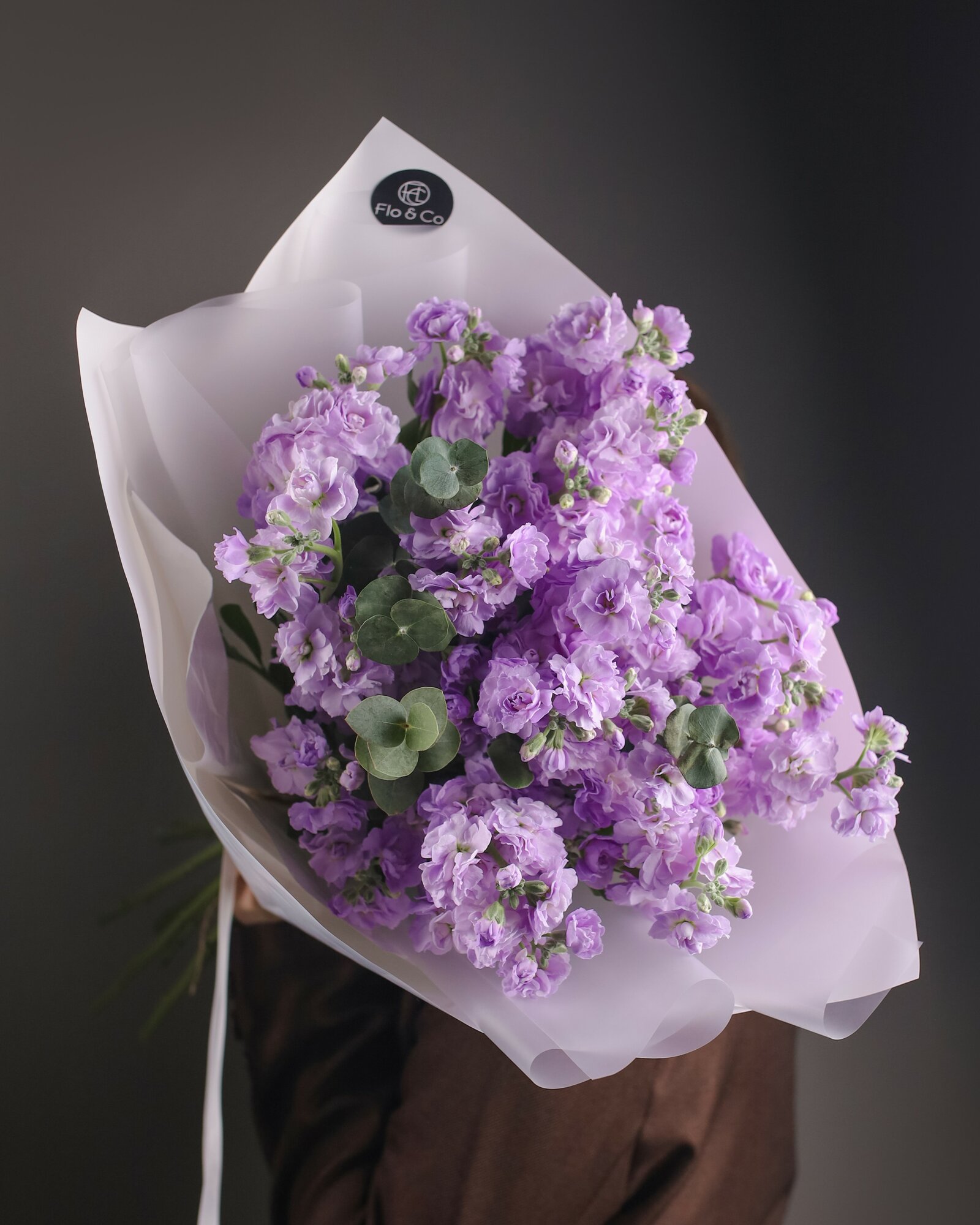 Монобукет из лавандовой маттиолы