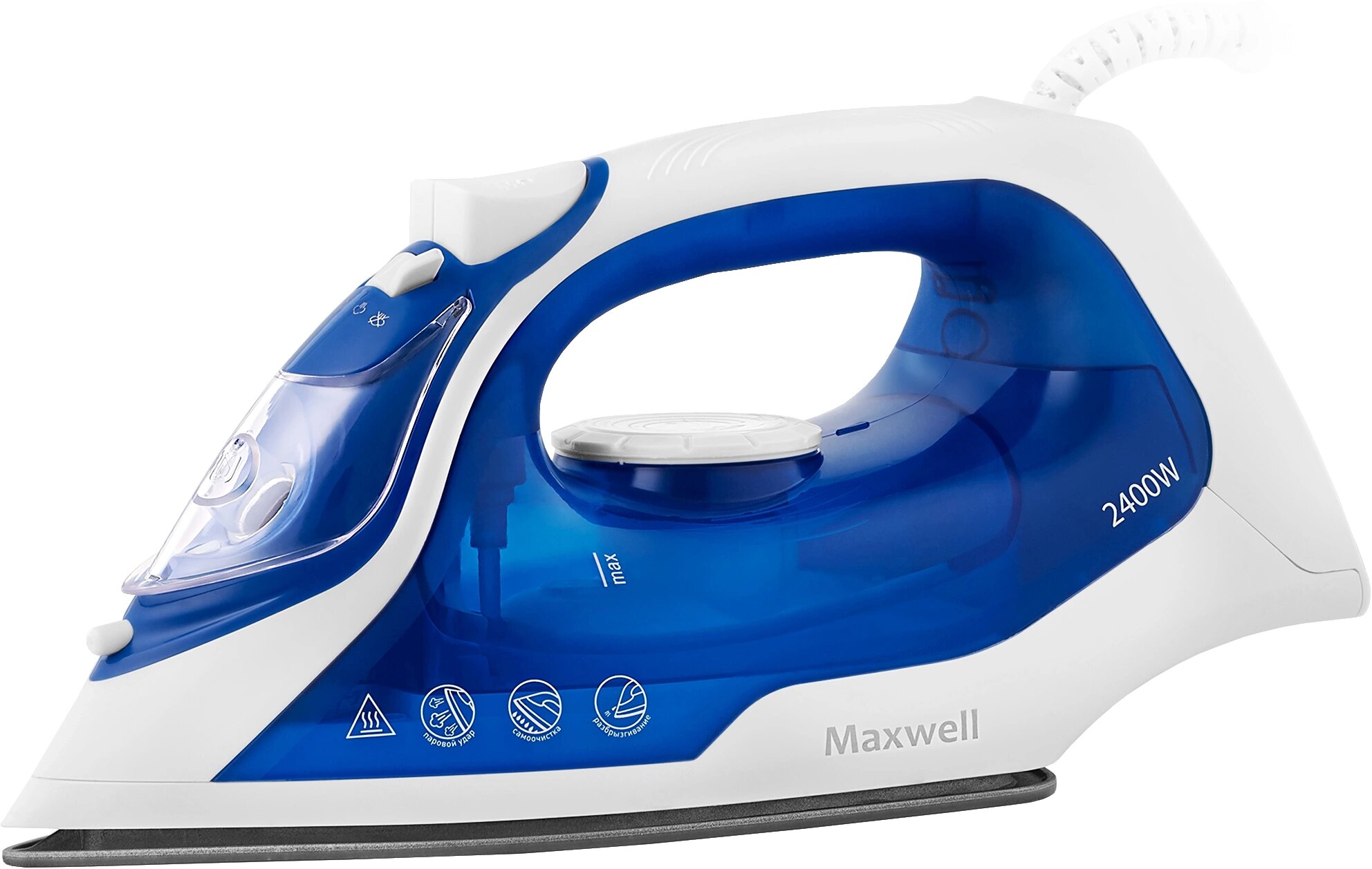 MW-3007 / Утюг Maxwell MW-3007, 2400Вт, белый/синий