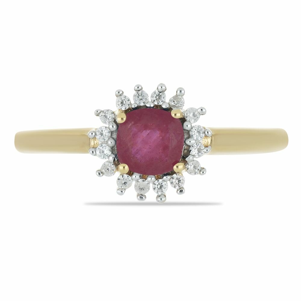 Кольцо, серебро, 925 проба, рубин, циркон