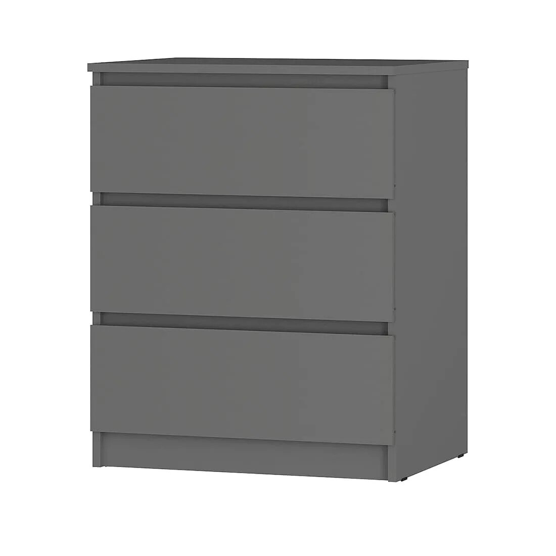 Комод «Симпл» КМ-01, 3 ящика, шариковые направляющие, графит (604х463х761)