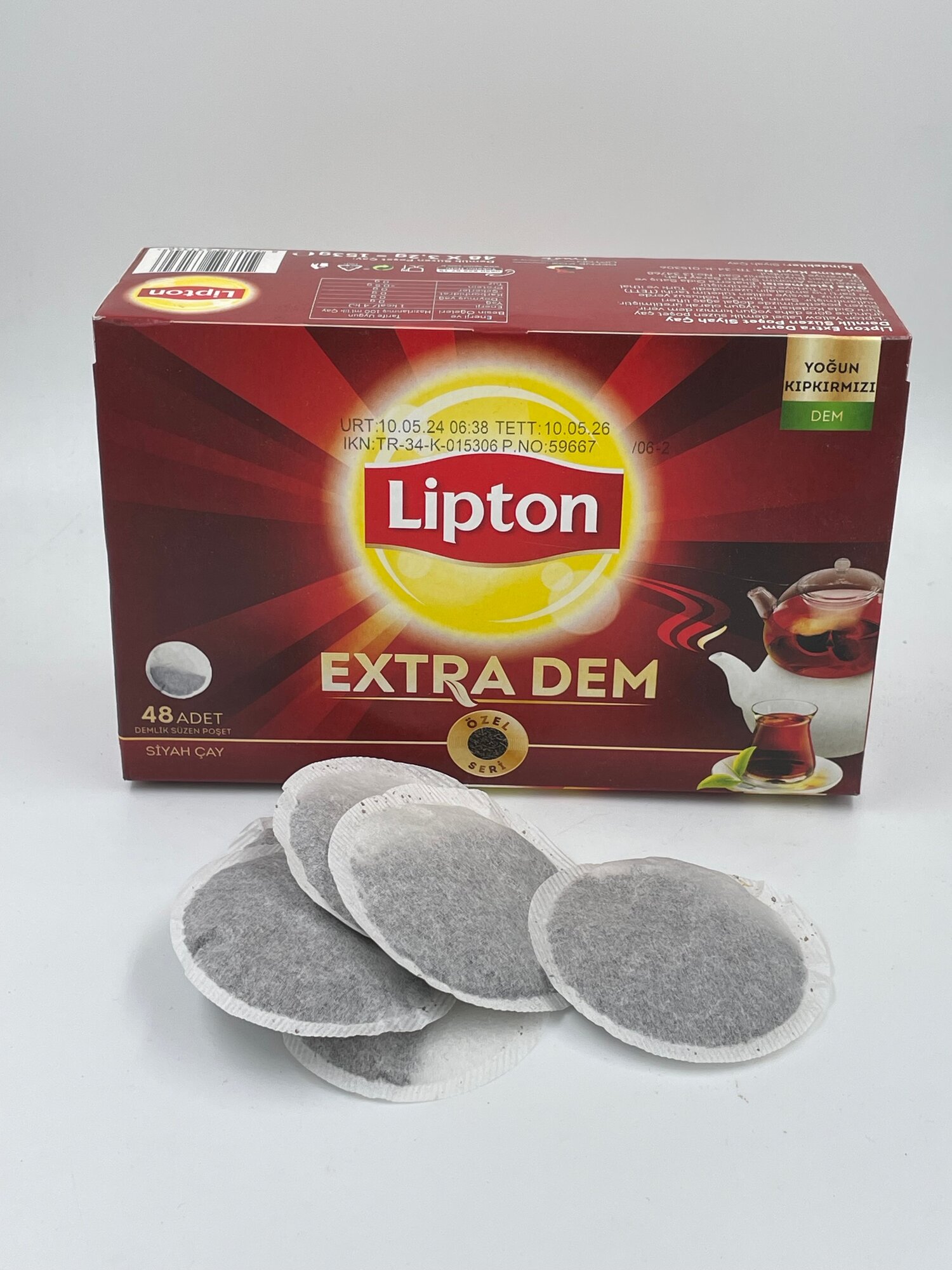 Чай черный пакетированный Lipton Extra Dem Infuser 48 пакетиков (48х3,2 г) 153г (Турция)