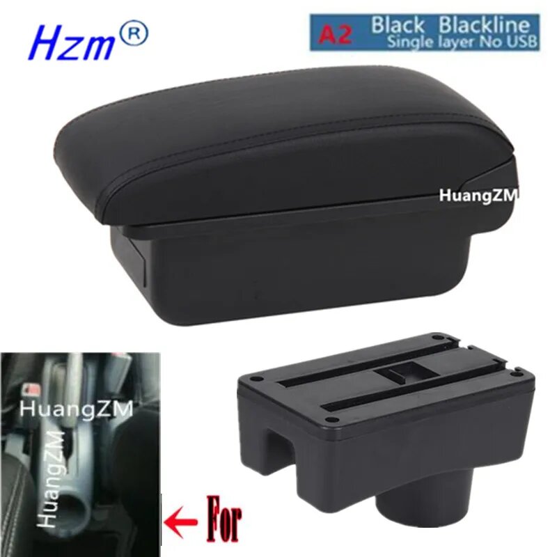 Автомобильный подлокотник для Hyundai Accent Tagaz, подлокотник для Hyundai Accent Tagaz, детали интерьера автомобиля, центральный контейнер для хранения с USB A2 black line No USB