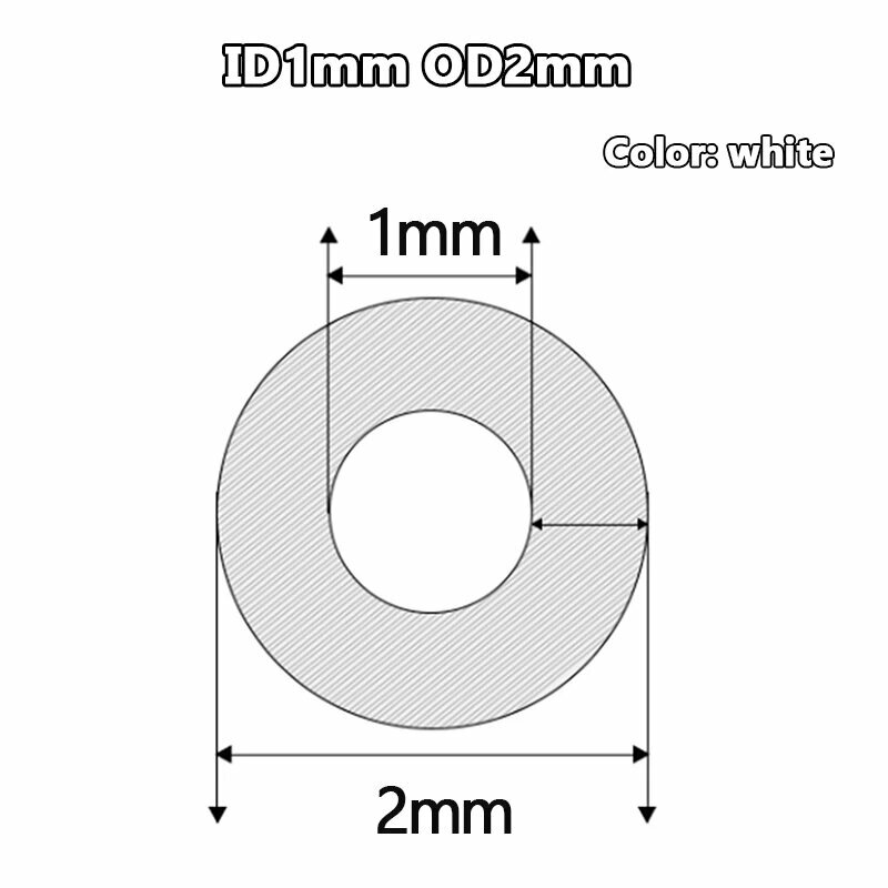 PTFE трубка 5Aplusreprap белая 1 м 1-8 мм для 3D принтера 1x2mm White