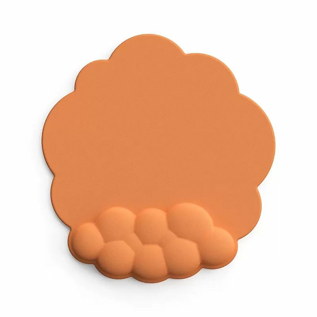 Силиконовый коврик для мыши Cloud keyboard с подставкой рук на запястье-оранжевый