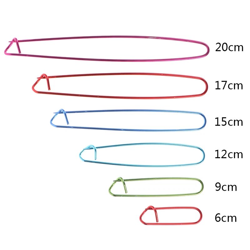6 шт, разноцветные булавки для вязания из алюминия