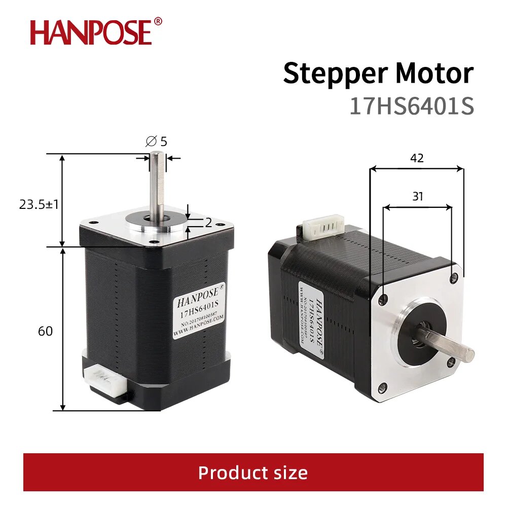Шаговый двигатель HANPOSE 17HS 17HS6401S