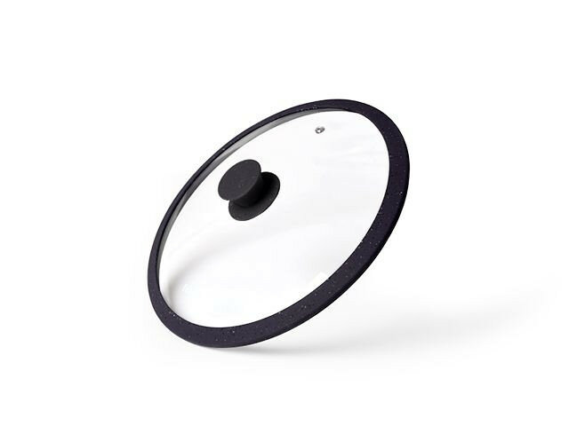 9918 FISSMAN Крышка ARCADES 24см с силиконовым ободком, цвет черный (стекло)