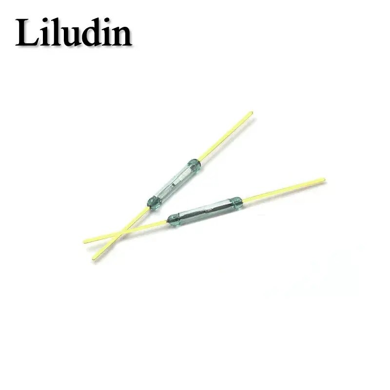 10 шт. герконовый переключатель 2*14 мм магнитный переключатель управления зеленый стеклянный геркон стекло нормально открытый контакт для датчиков MKA14103