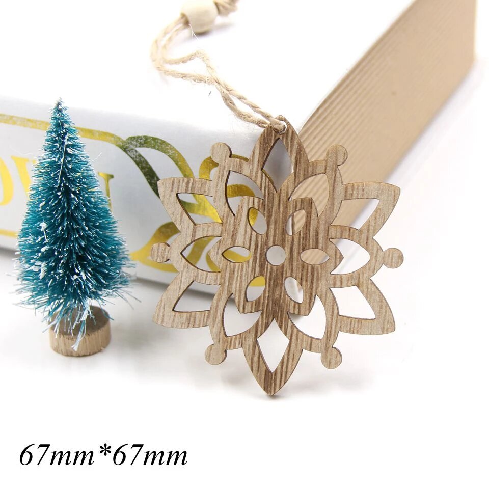 Деревянная снежинка рождественская 67mm*67mm, Snowflakes