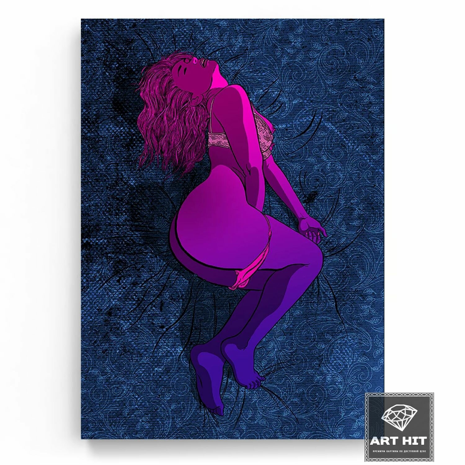 Голая девушка, картины 18+, из коллекции "Эротика и секс", 30х40 см.