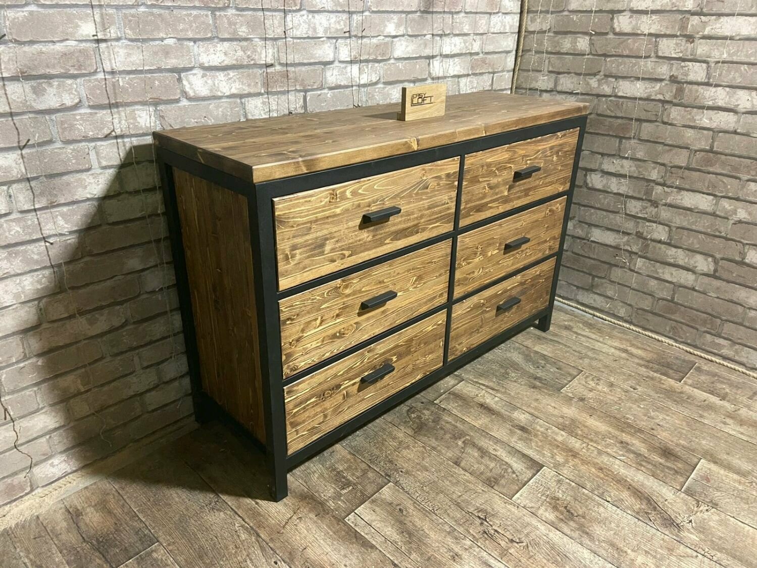 Комод "EasyLOFT" в стиле лофт с ящиками, для дома и дачи, в прихожую, 150х50х100 см.