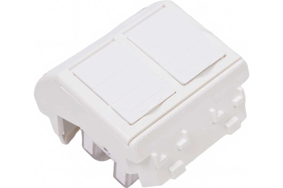 DKC RJ-45 Cat5e белая двухмодульная компьютерная розетка для сетей 2 порта 76656B