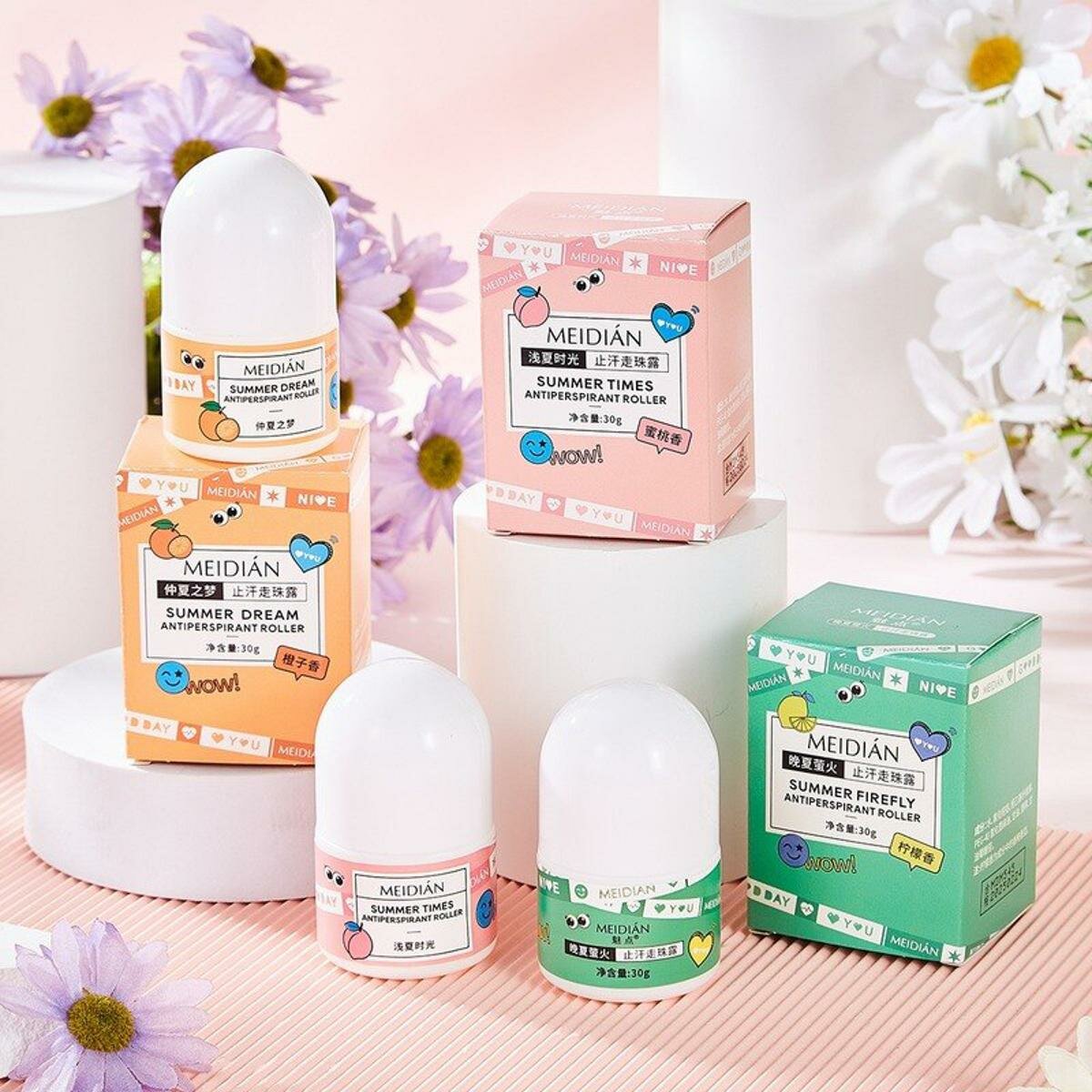 Роликовый дезодорант-антиперспирант с фруктовым вкусом от пота подмышками Летние эссенции Аромат стойкий освежающий Лимон Персик Апельсин