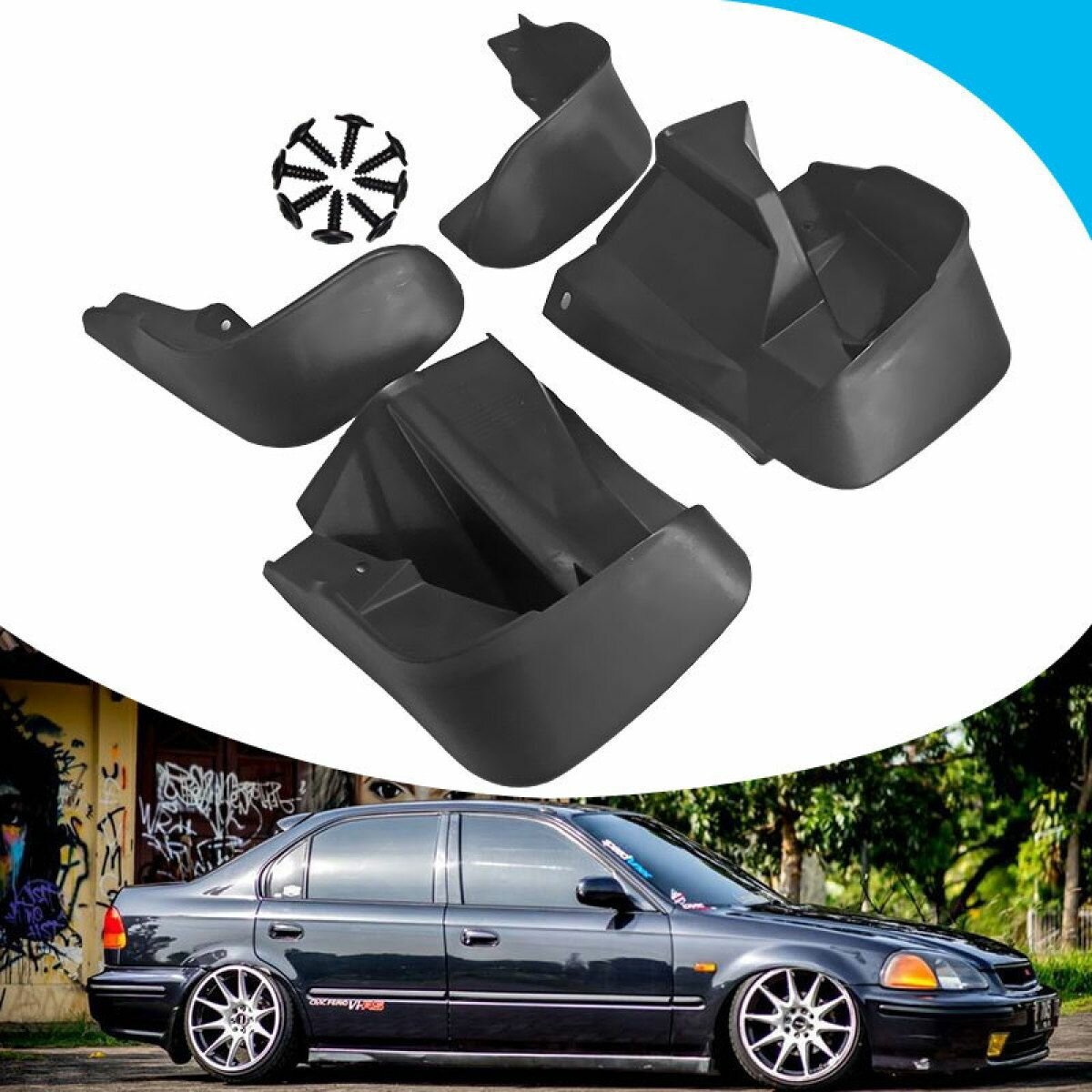 Крыло для автомобиля, арт. Брызговики Для Honda Civic 1996-2000 , Хонда/передние и задние брызговики