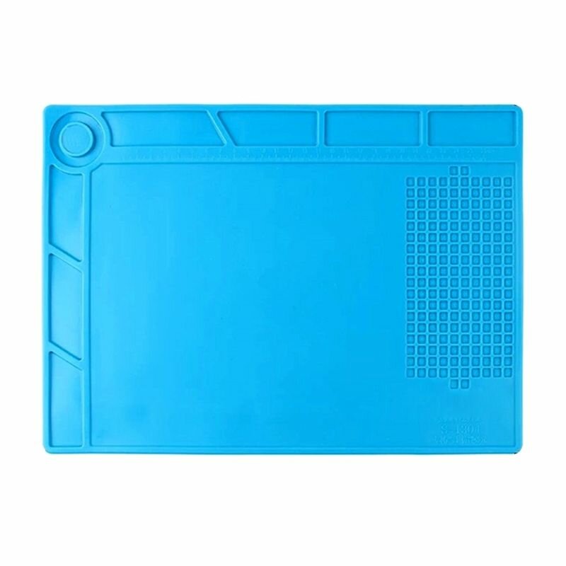 Большой силиконовый паяльный коврик, термостойкий антистатический ремонтный коврик с магнитными канавками для верстака электроники