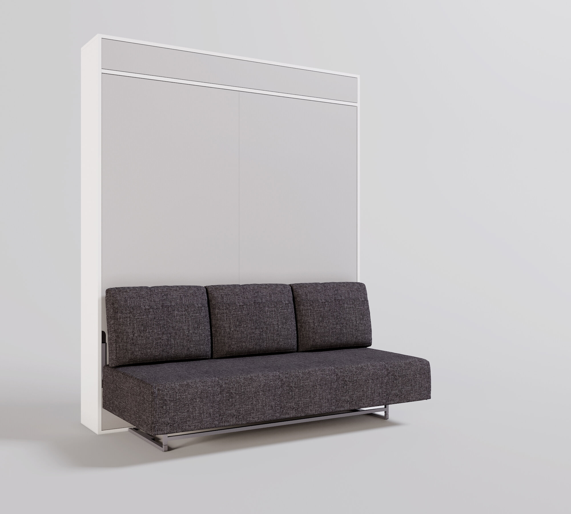 Шкаф кровать-трансформер с диваном Летто Пуф 1800 с антресолью Лайт Тренд