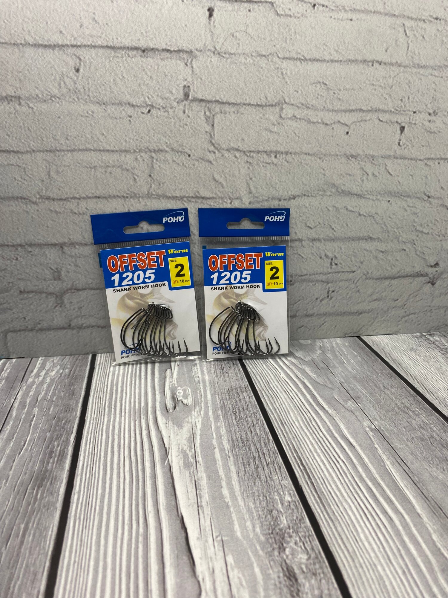 Крючок офсетный Pohu, размер #2 - 38мм, упаковка 10 крючков, набор 20 крючков одного размера