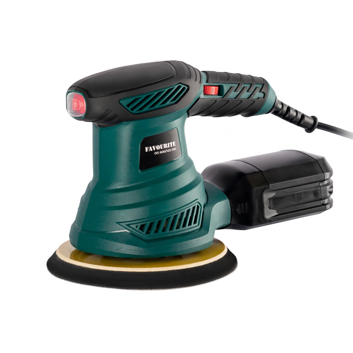 Шлифовальная машинка FAVOURITE OS 600/125-150 орбитальная , 600 Вт, подошва 125/150 мм, регулировка оборотов 6000-13000 об/мин, в комплекте: 2 подошвы, 2 шлифовальных листа, пылесборник