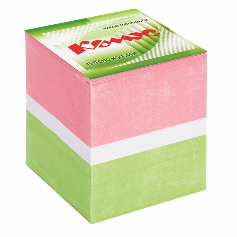 Комус Блок для записей, на склейке, 9 х 9 х 9 см, цветной