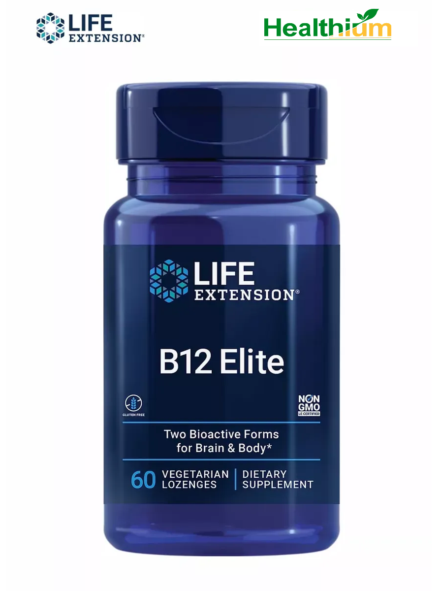 Life Extension B12 Elite 60 пастилок Витамин Б12 аденозилкобаламин, метилкобаламин / Добавка для иммунитета, мозга, нервной системы / Для взрослых, мужчин и женщин