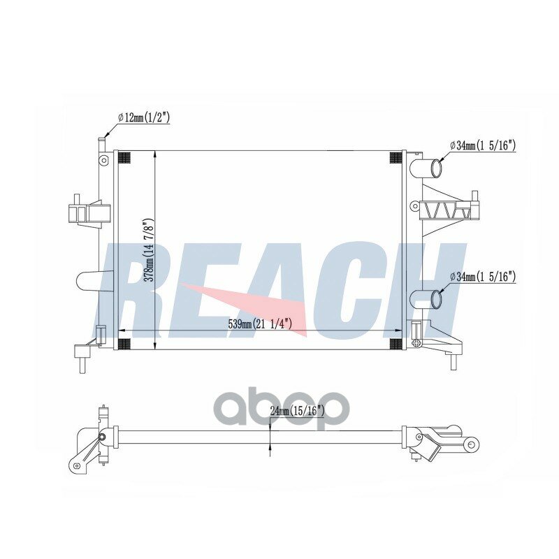 Радиатор OPEL CORSA C 1.0 I 12V 2000- REACH арт. 1.40.14312.523