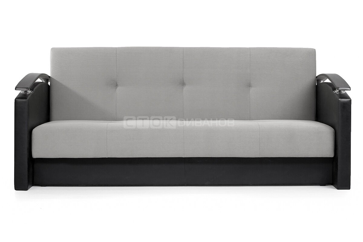 Диван Сток Диванов Лондон Grey серый 224 см, механизм книжка, с ящиком для хранения