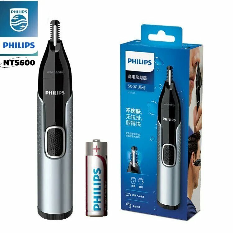 Триммер для носа и ушей Philips NT5600/15, количество насадок 1, можно стирать по всему телу