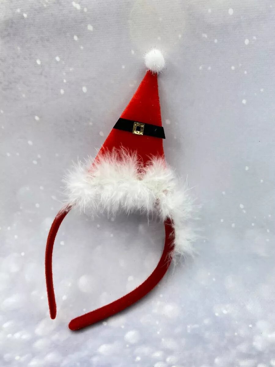Ободок новогодний 2025 Шапка Деда Мороза