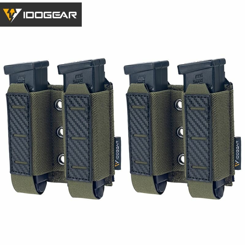 Сумка тактическая IDOGEAR подсумок для магазина калибра 9 мм с держателем MOLLE из углеродного волокна 2 ШТ 3590