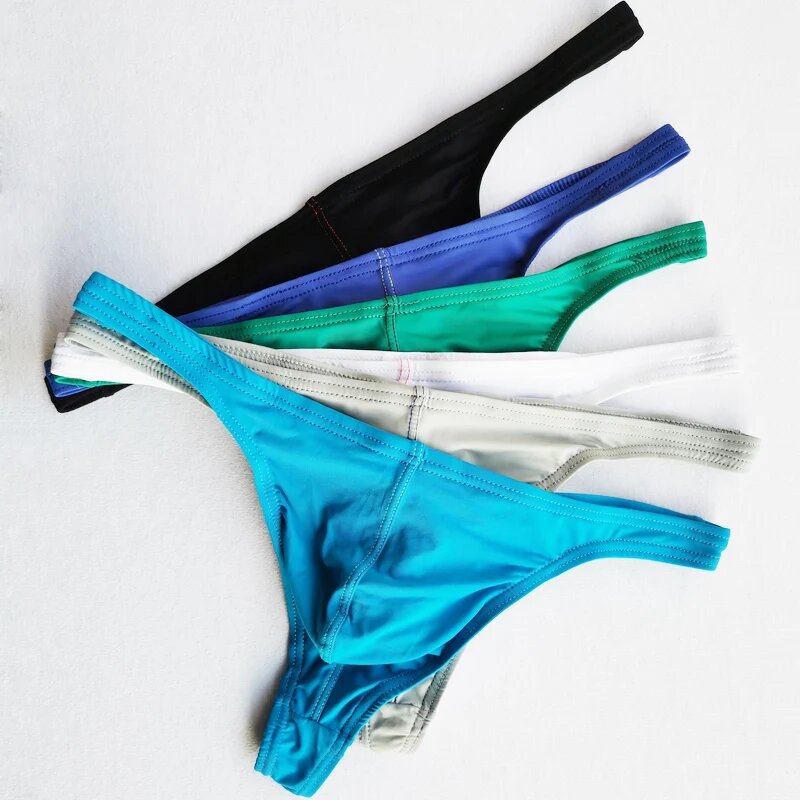 Сексуальное прозрачное Мужское нижнее белье, индивидуальные шорты бикини, стринги, трусики танга, мужские шорты, экзотические, с Т-образной спинкой, HT026, 5 шт.