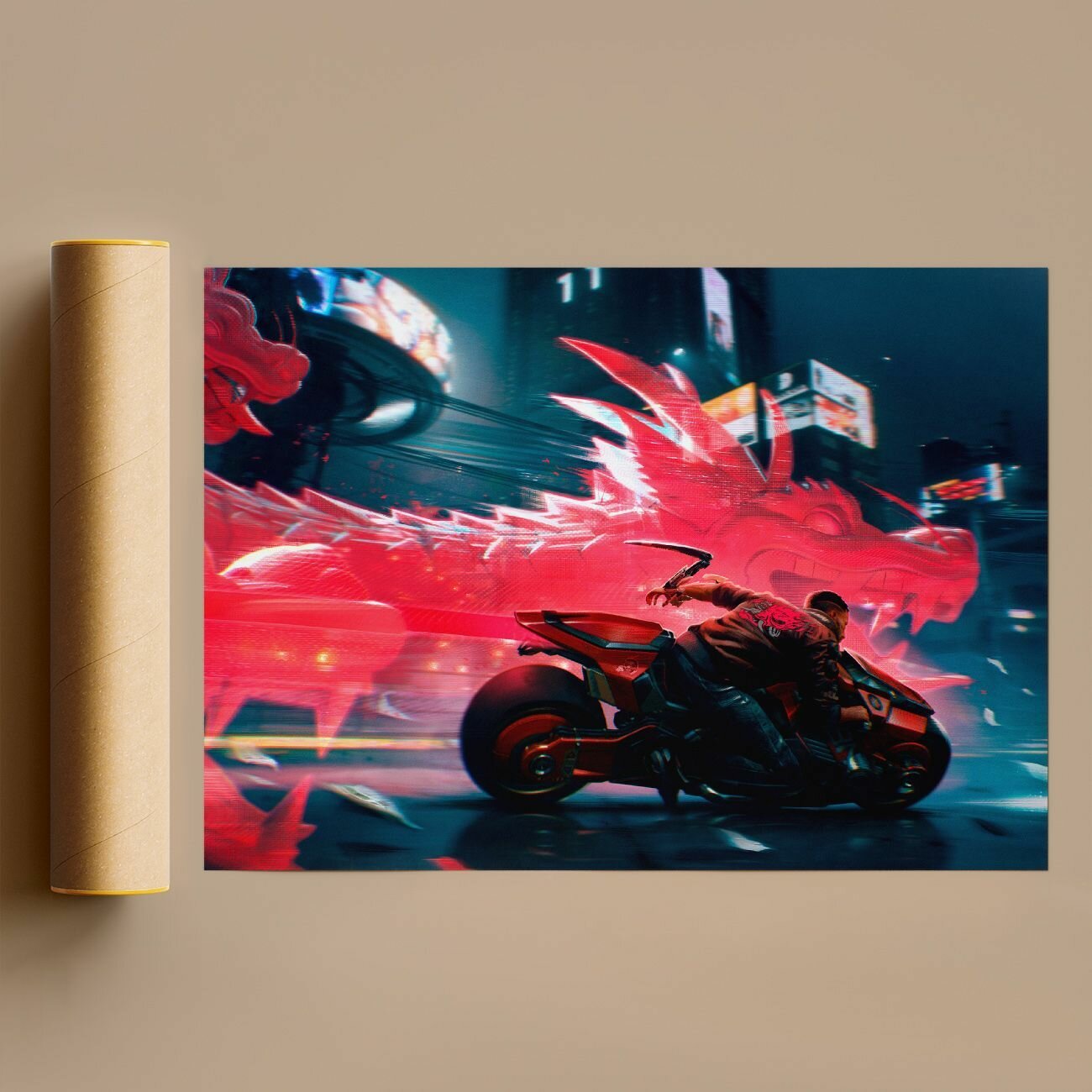 Постер Киберпанк 30х40 см без рамы/ Cyberpunk 2077, Джон Уик/ Плакат для интерьера, в подарок