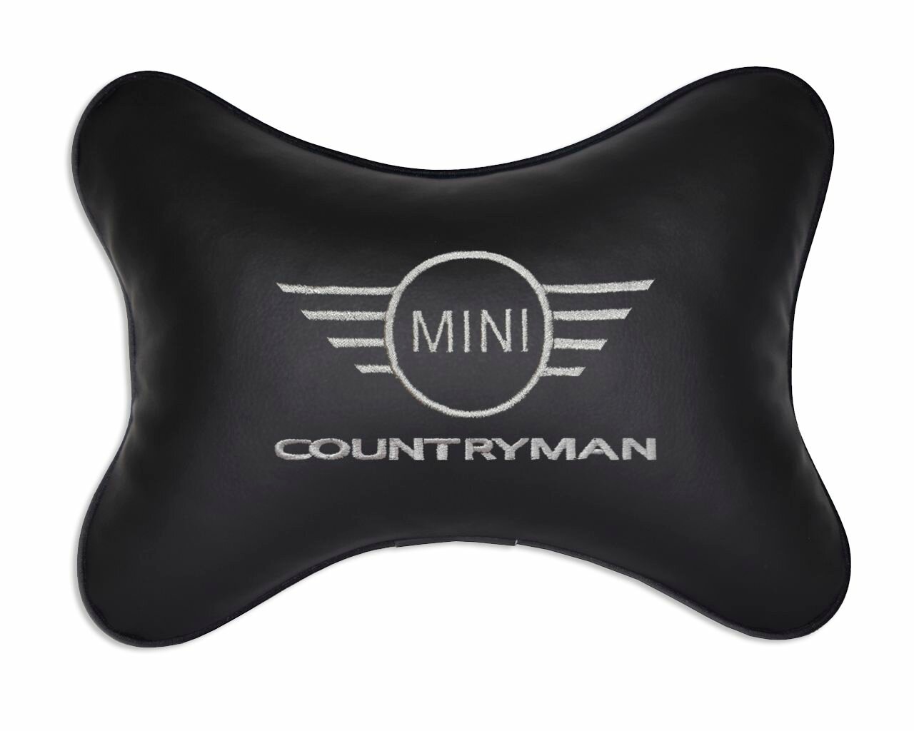 Подушка автомобильная на подголовник черная экокожа MINI Countryman