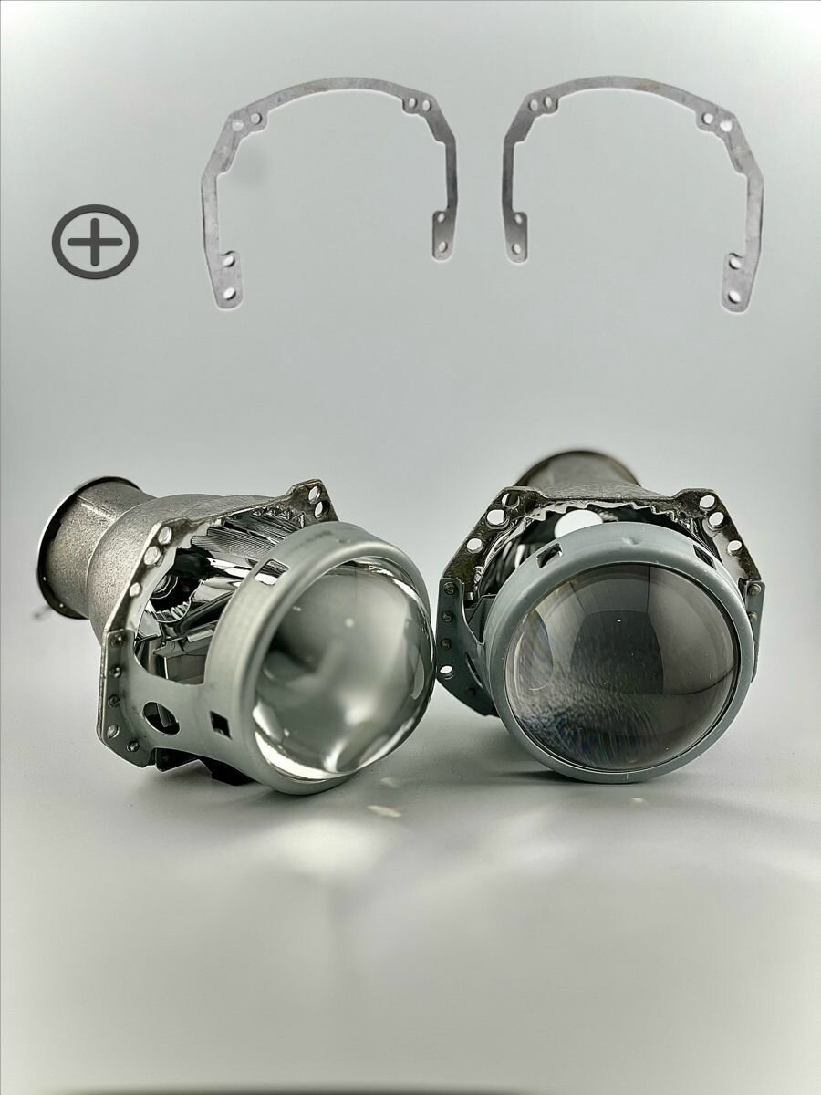 Би-галоген (лед/ксенон) линзы для Chevrolet Niva 2002-2020 тип HELLA 3R цоколь H7/D2/D4 / ближнего и дальнего света в автомобильные фары / Би галогенные модули комплект 2шт