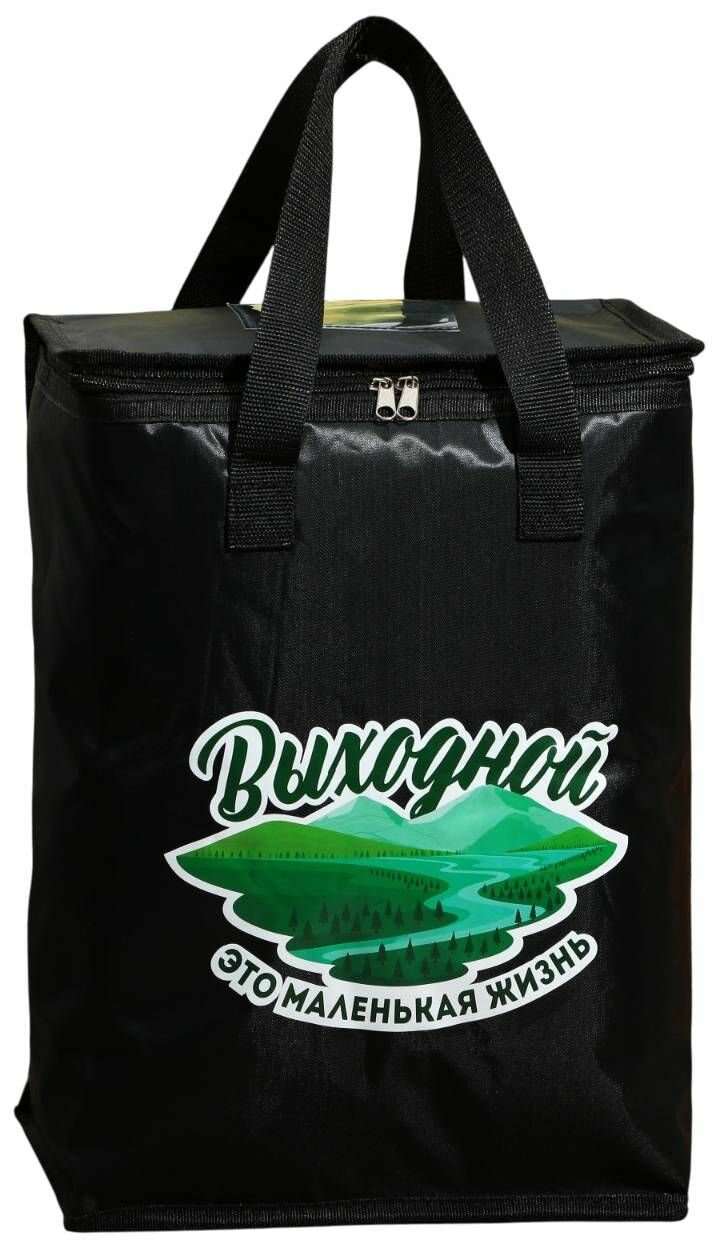 Термосумка "Выходной" для еды, ланч боксов, обедов, дорожная сумка холодильник на молнии для пикника и рыбалки, 25 л