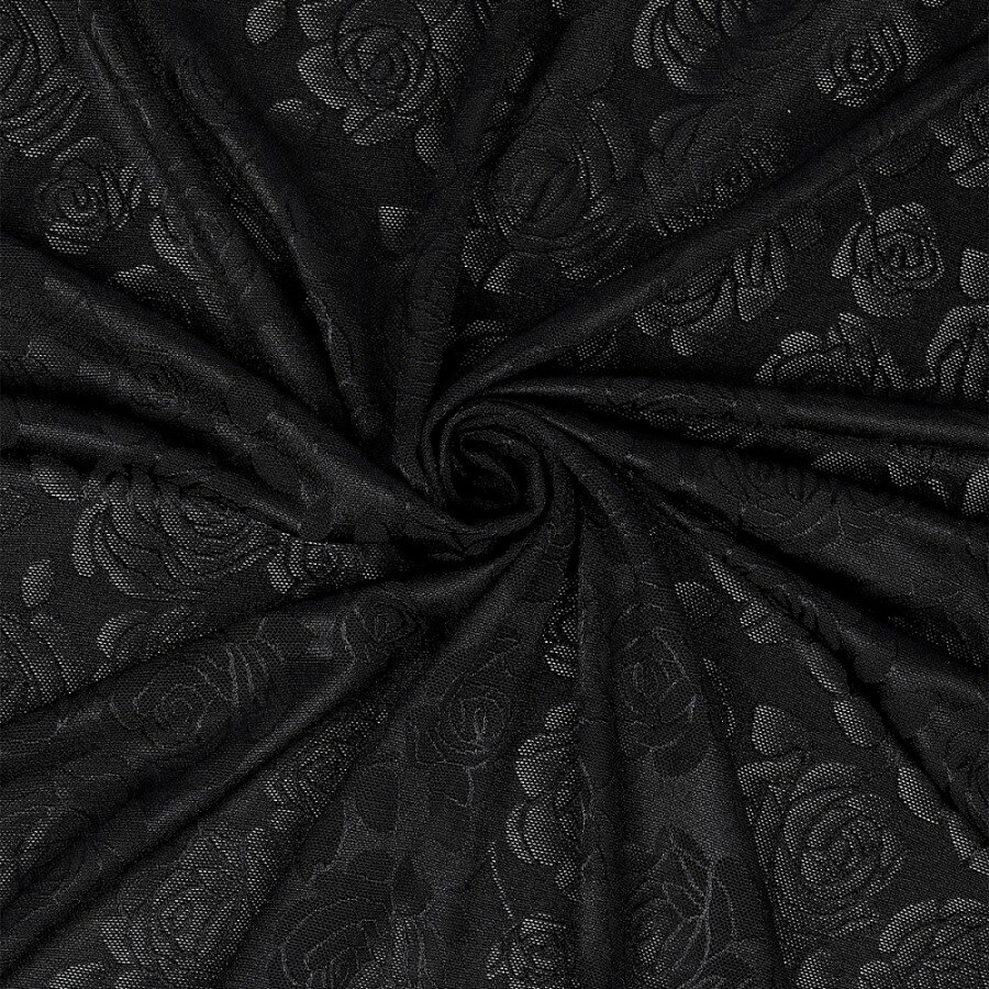 Сетка эластичная жаккард TBY. OLG017 155г/м² ш.120см цв. черный уп.1м