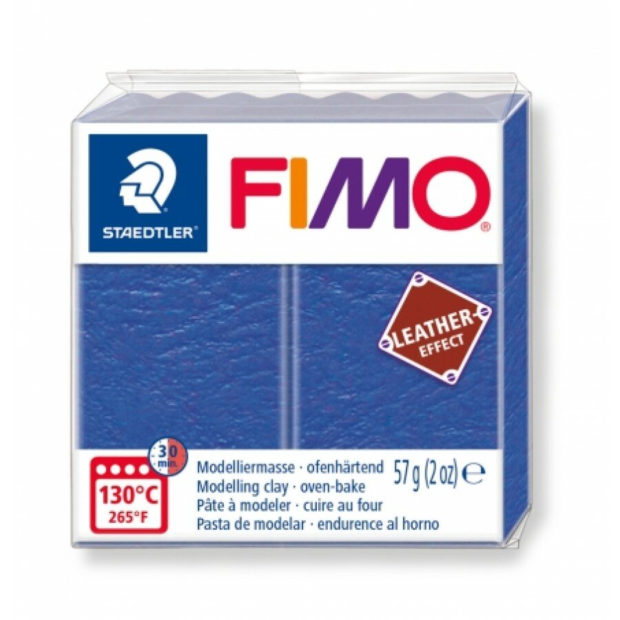 Полимерная глина FIMO Leather-Effect 55 х 55 х 15 мм индиго FIMO 8010-309