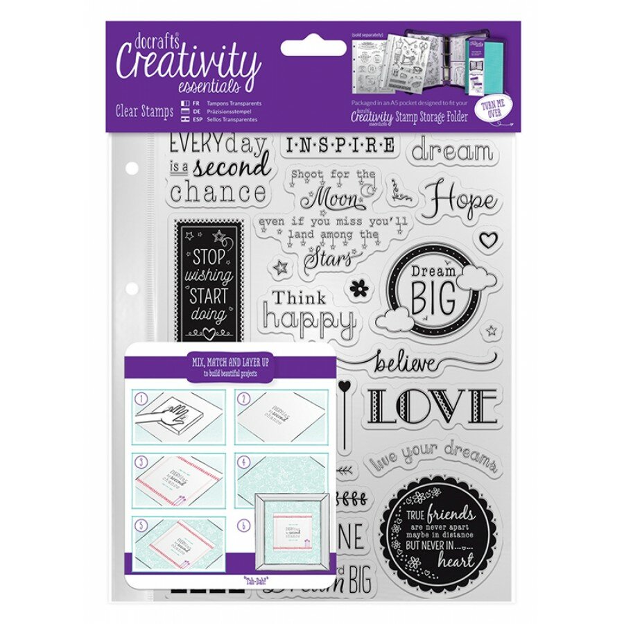 Набор штампов Воодушевляющие фразы 14,8 х 21 см DOCRAFTS DCE907124