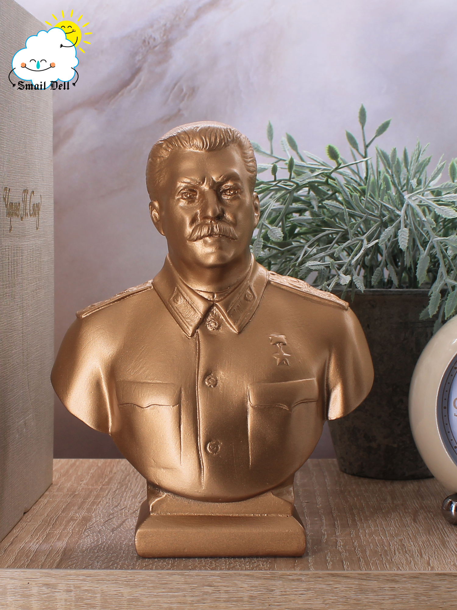 Статуэтка Бюст И. В Сталин , 16 см , гипс , цвет бронза тёмная
