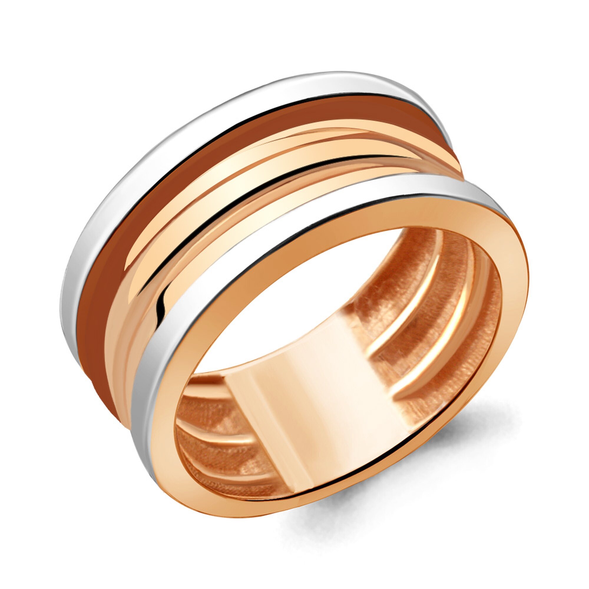 Кольцо, серебро, 925 проба, золочение