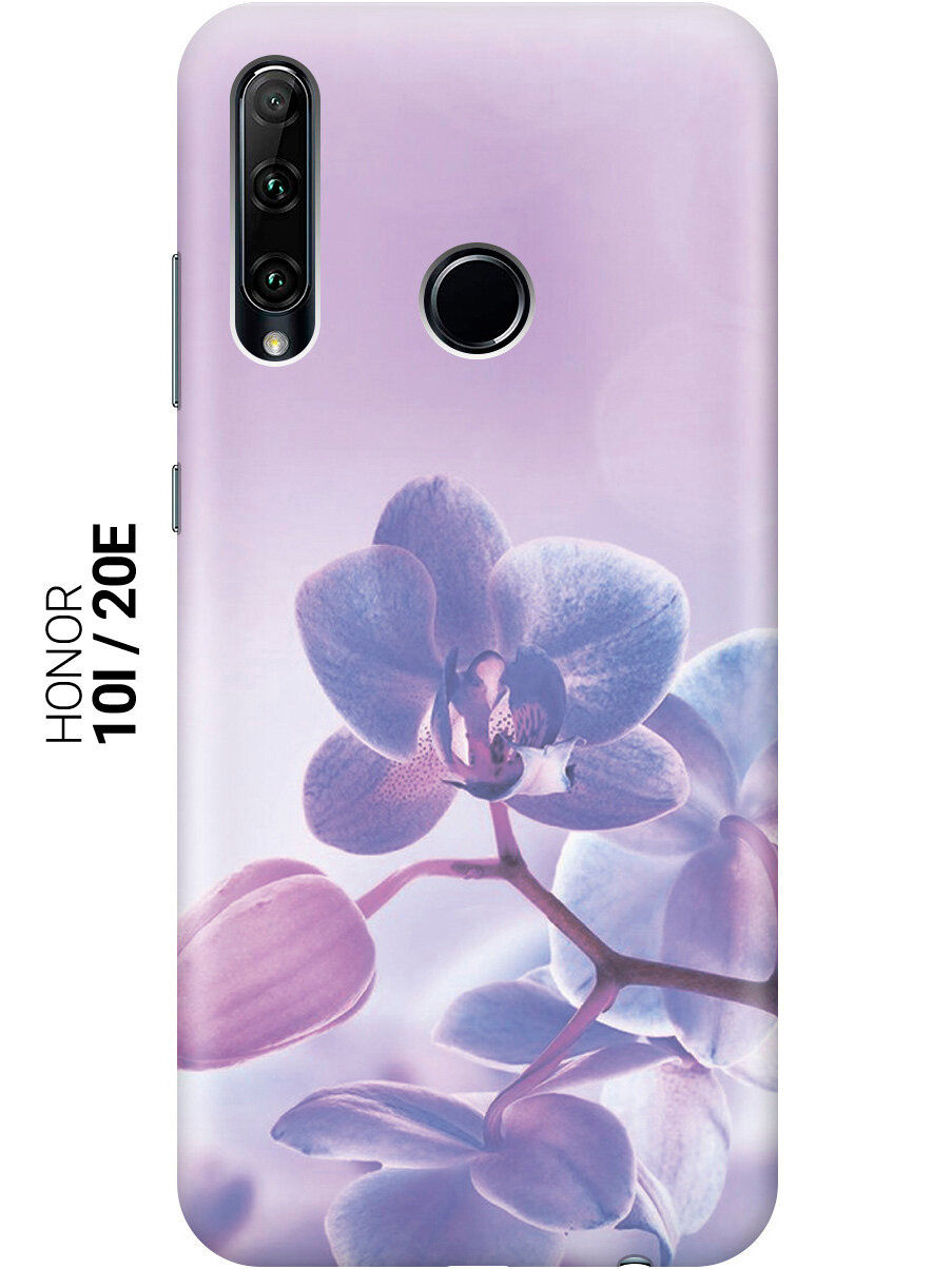 Силиконовый чехол на Honor 10i, 20e, Хонор 10 ай, 20е с принтом "Лиловые орхидеи"