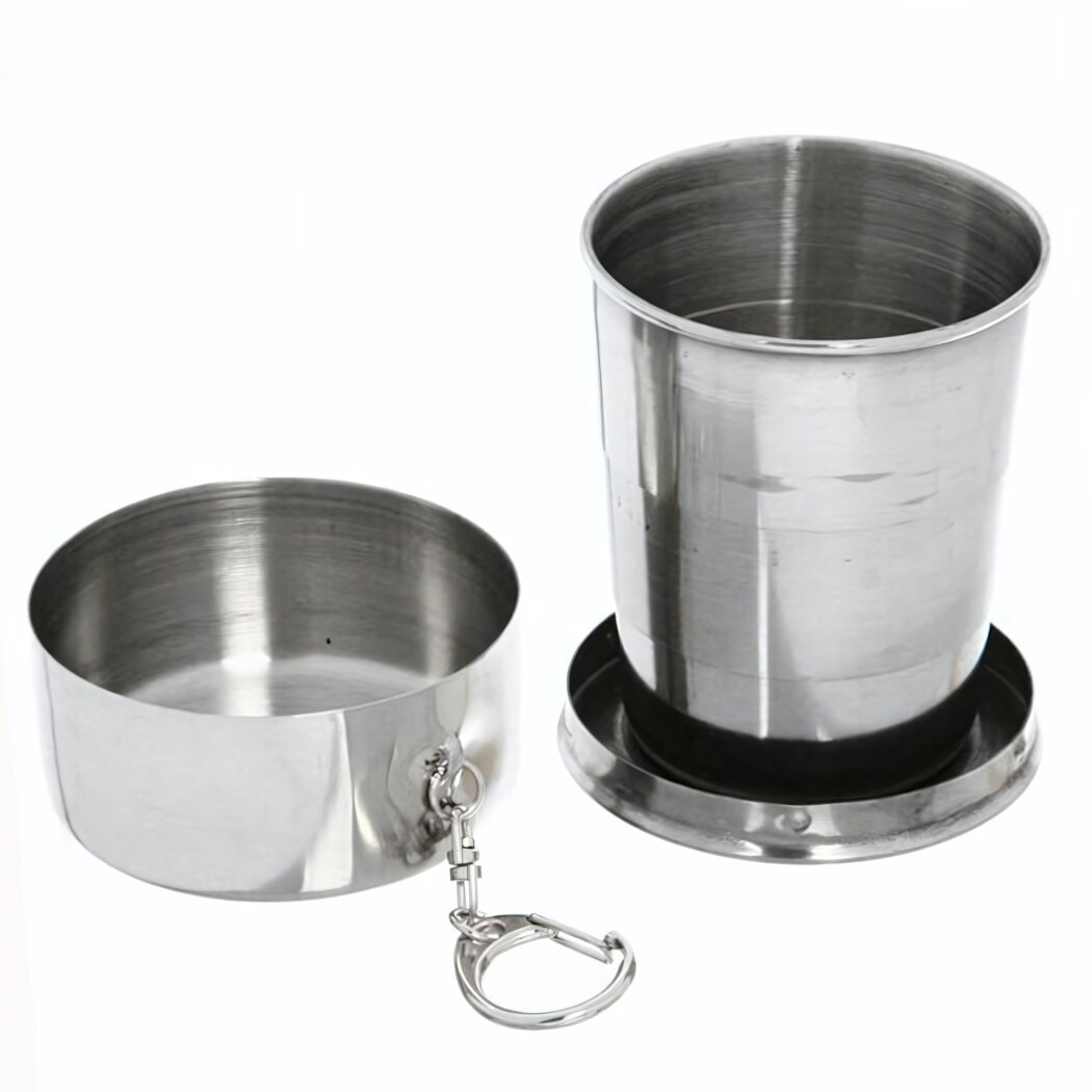 Складной металлический стакан 150мл, легкий, прочный, для туризма