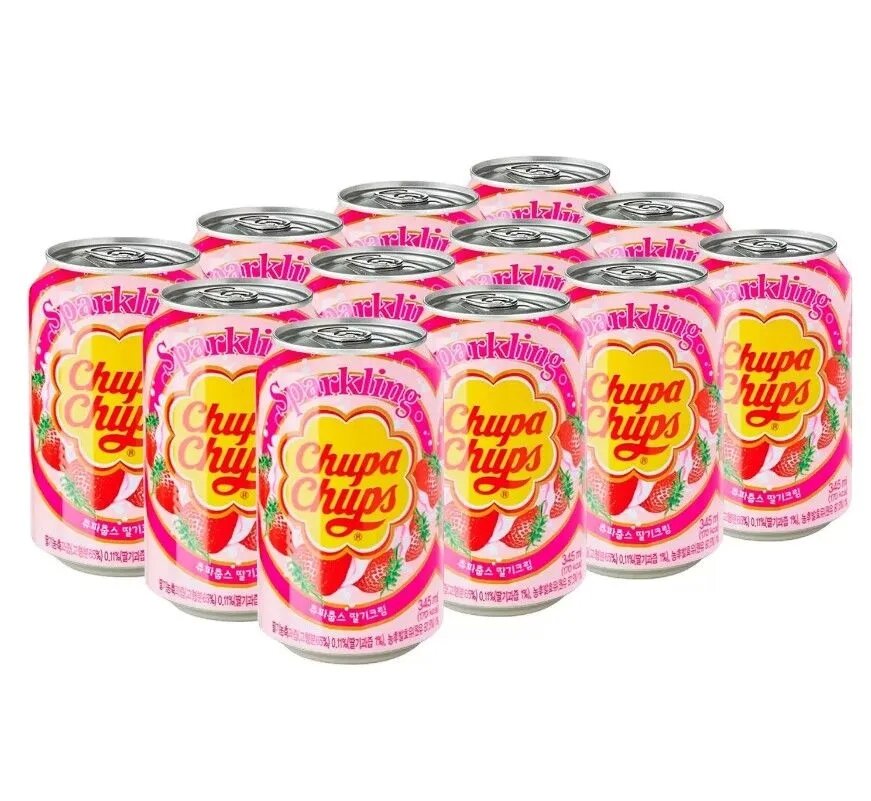 Chupa Chups Клубника со сливками 0,345л./12шт. Chupa Chups Лимонад Южная Корея
