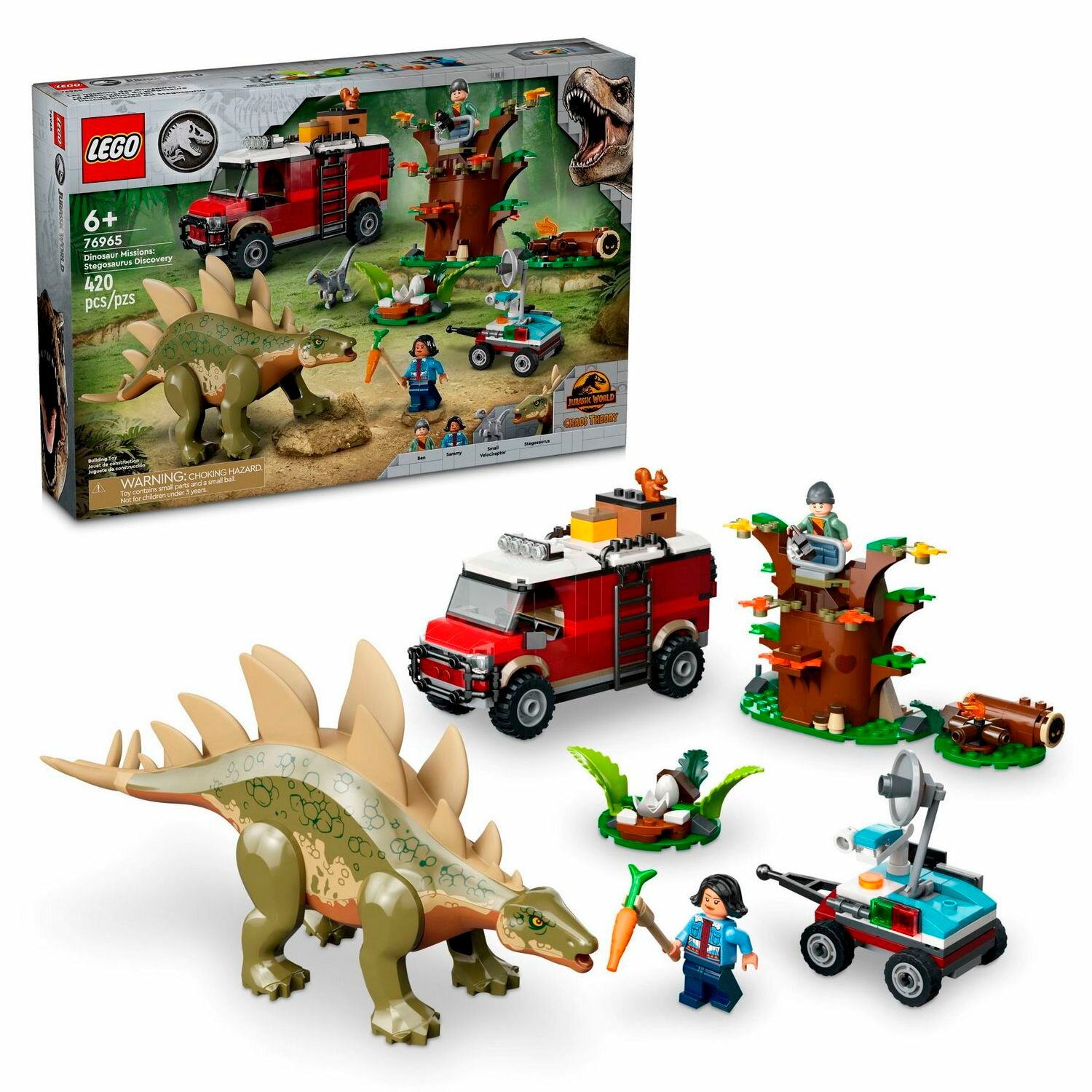 Конструктор детский LEGO Jurassic World Миссии динозавров: Открытие стегозавра, 420 деталей, возраст 6+